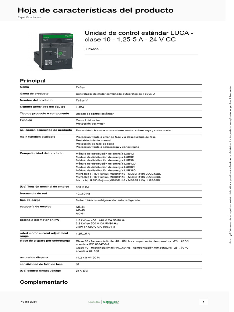 Schneider Electric_TeSys-Ultra-Tesys-U_LUCA05BL (1) | PDF | Resistor ...
