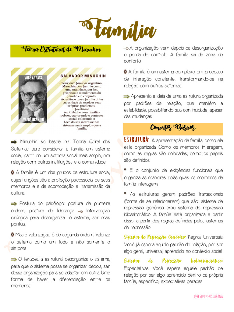 Teoria Estrutural de Minuchin na Família | PDF | Família | Psicoterapia