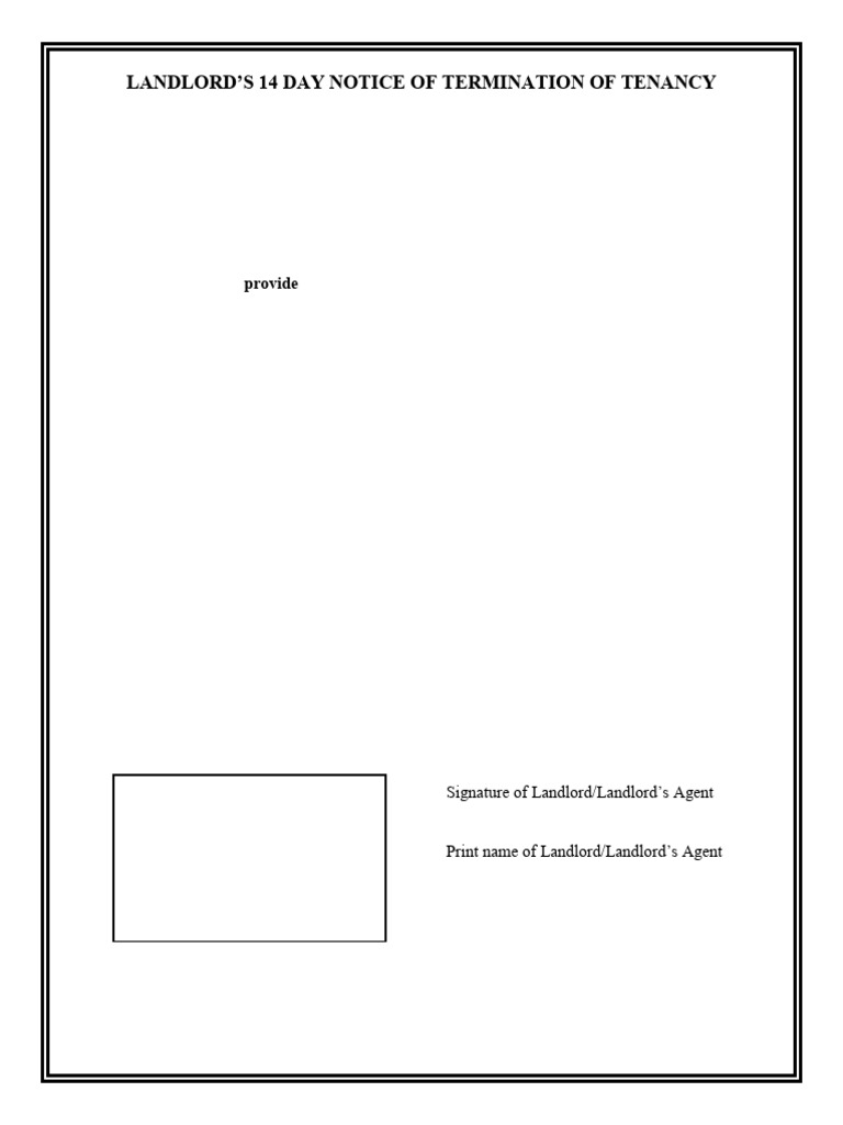 14-Day Notice: Tenancy Termination | PDF