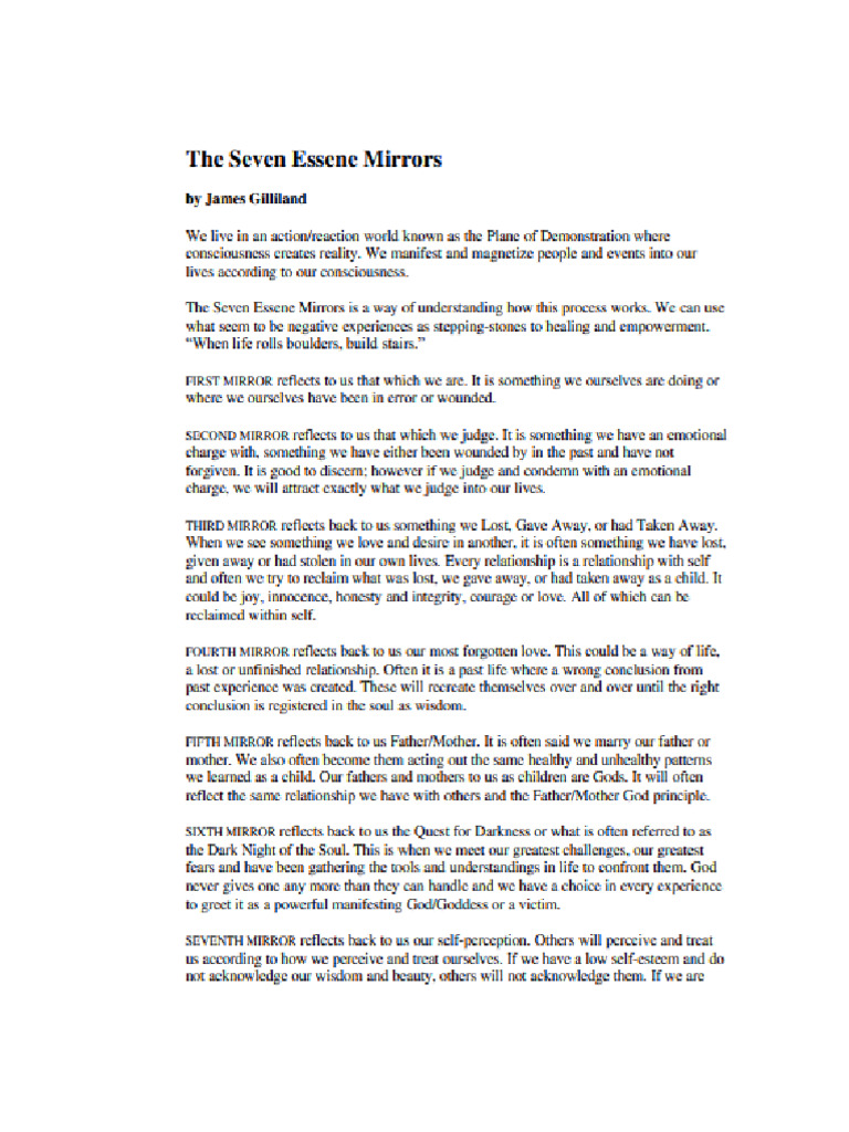 The Seven Mirrors of Essene | PDF