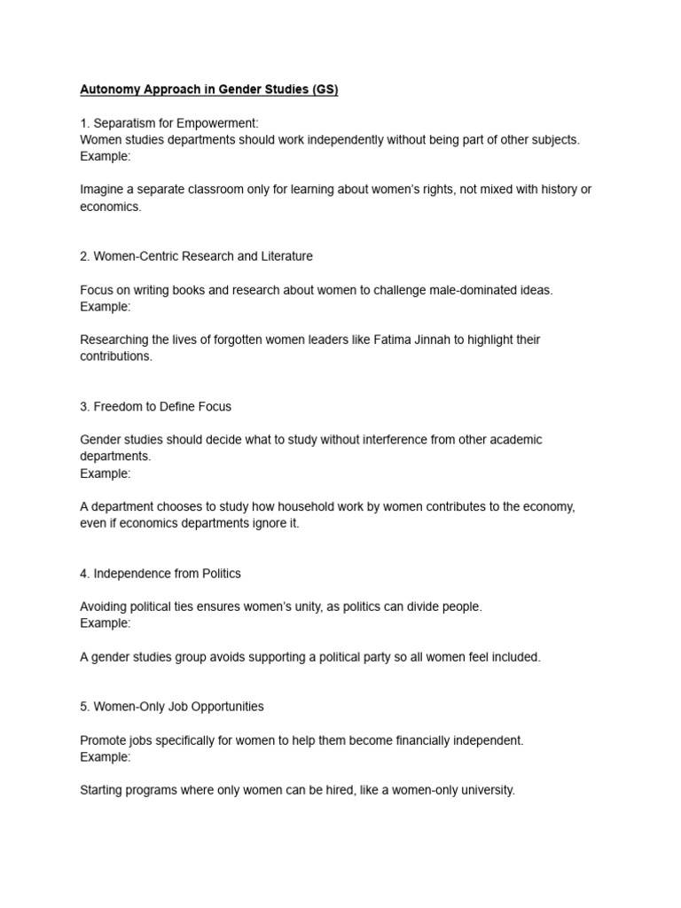Autonomy vs Integration in Gender Studies | PDF | Gender Studies | Gender