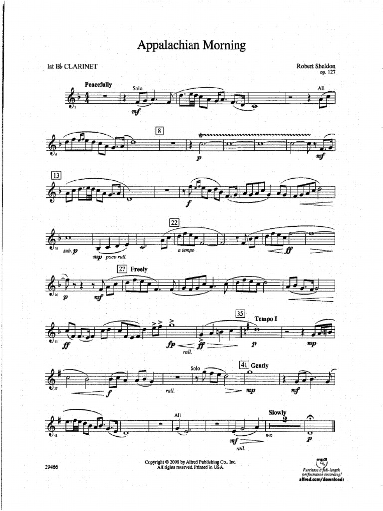 Appalachian Morning - Clarinet Parts | PDF
