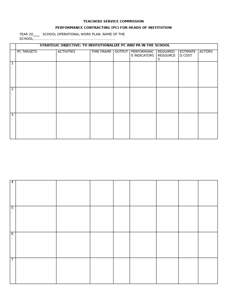 Work Plan 2025 Template | PDF
