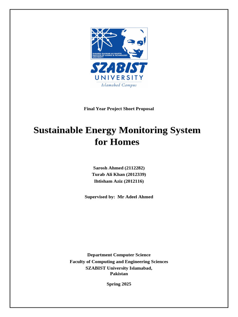 Sustainable Energy Monitoring System For Home | PDF | Energy ...