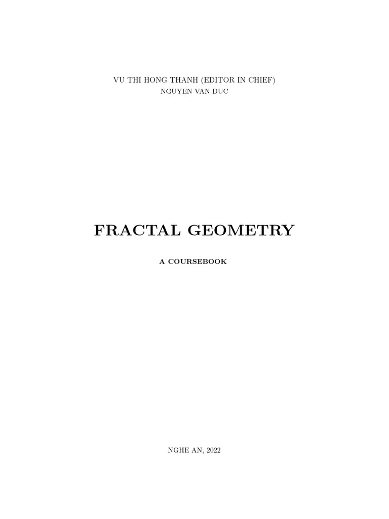 Coursebook2022 Fractalgeometry | PDF | Fractal | Compact Space