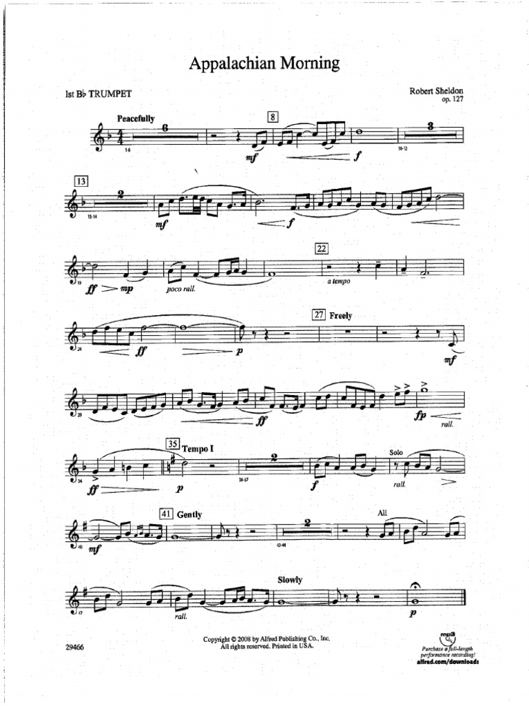 Appalachian Morning - Trumpet Parts | PDF