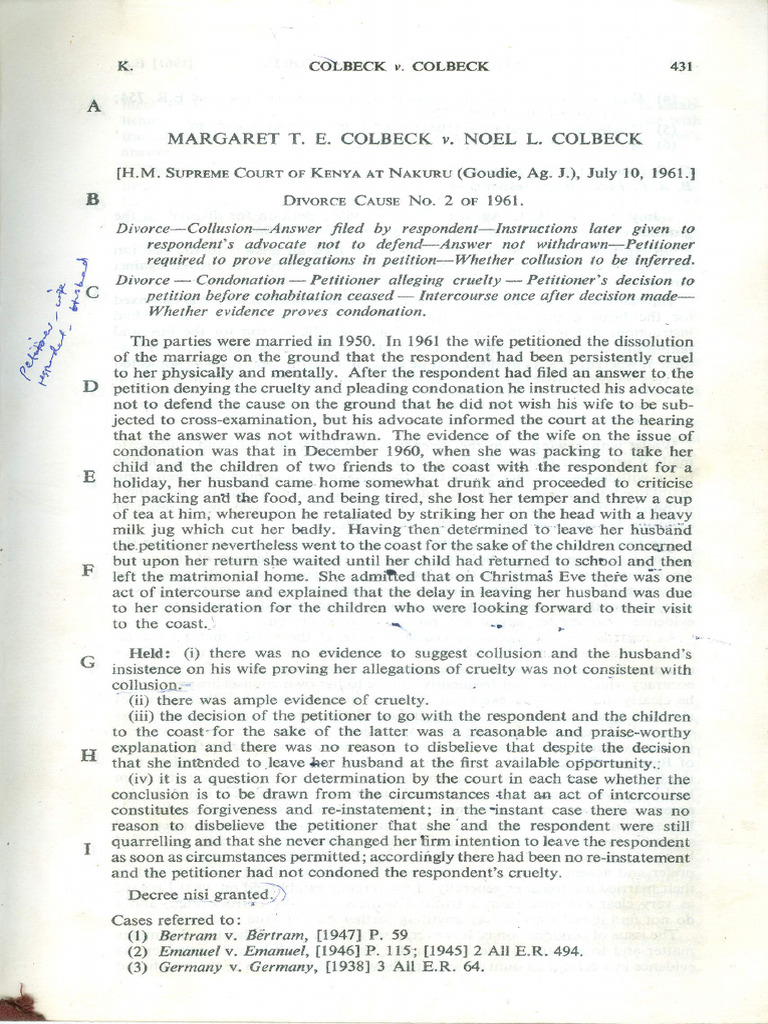 Colbeck V Colbeck | PDF