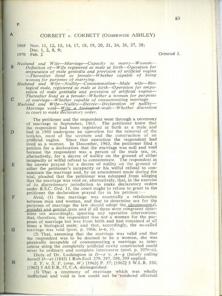 Corbett V Corbett | PDF