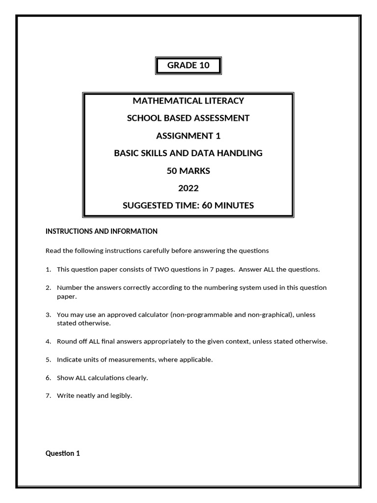 Assignment 2 Grade 10 Term 2 2022 QP | PDF | Cakes | Area