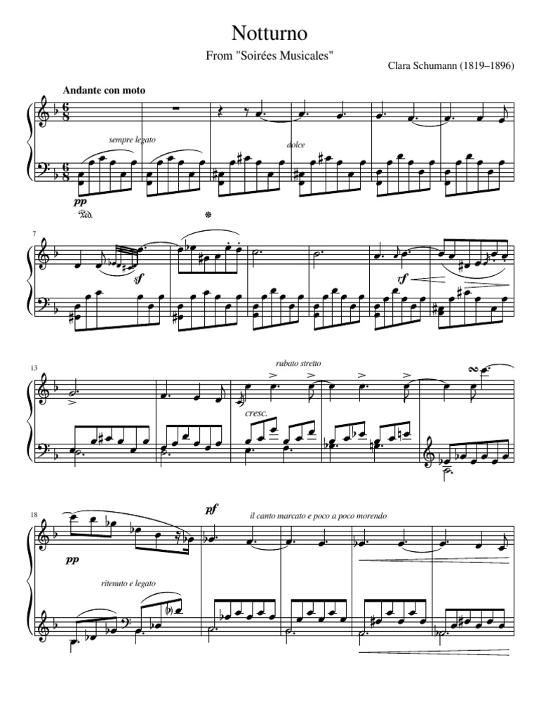 15 - Notturno - Clara Schumann | PDF | Semiotics | Performing Arts