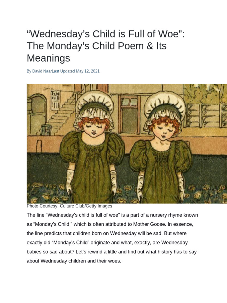 Wednesday's Child Is Full of Woe Article | PDF | Odin