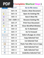 Notepad Complete Shortcut Keys | PDF