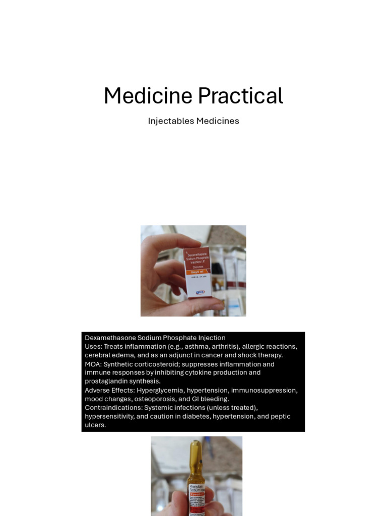 Medicine Practicals Injectables Medicine | PDF | Allergy | Medical ...