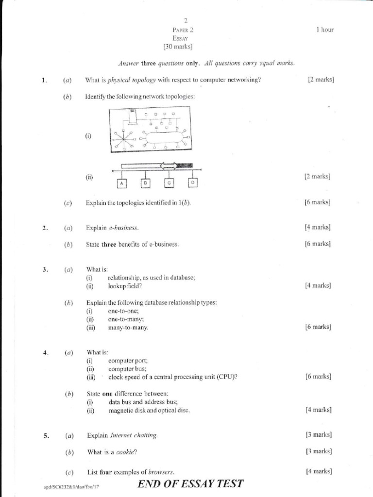 2017 Wassce Info & Comm Tech Papaer 2 | PDF | Information And Communications Technology ...