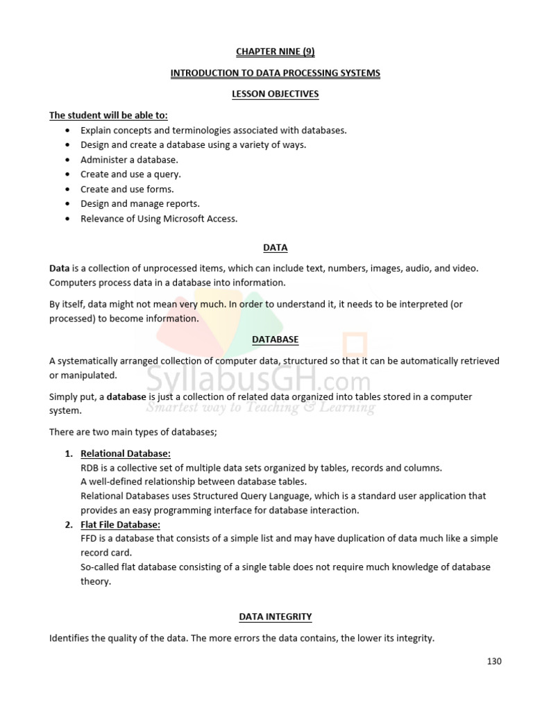 Flat File Database Structure Essentials | PDF | Databases | Microsoft ...