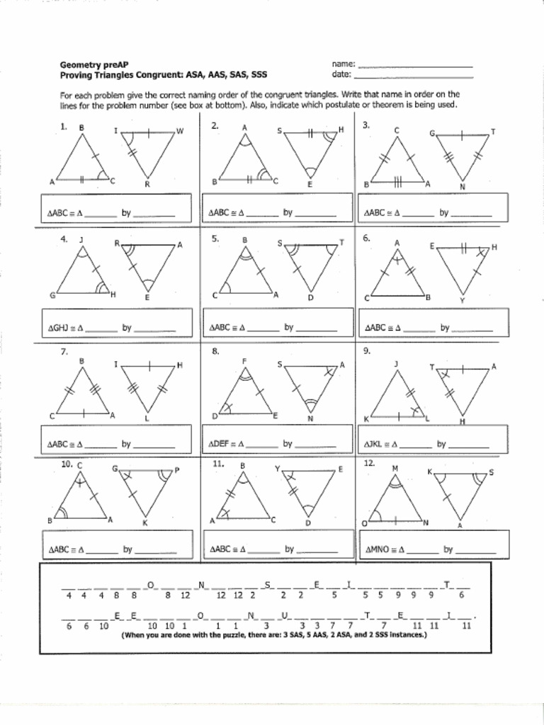 Triangle Congruent and Key | PDF