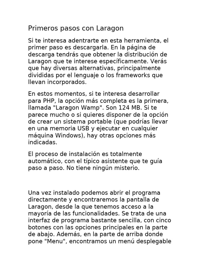 Primeros Pasos Con Laragon | PDF | Php | Mi sql