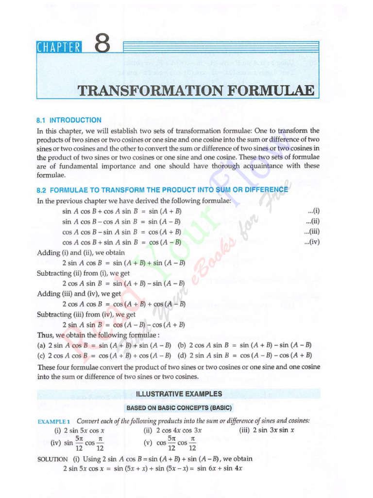Transformation Formulae | PDF