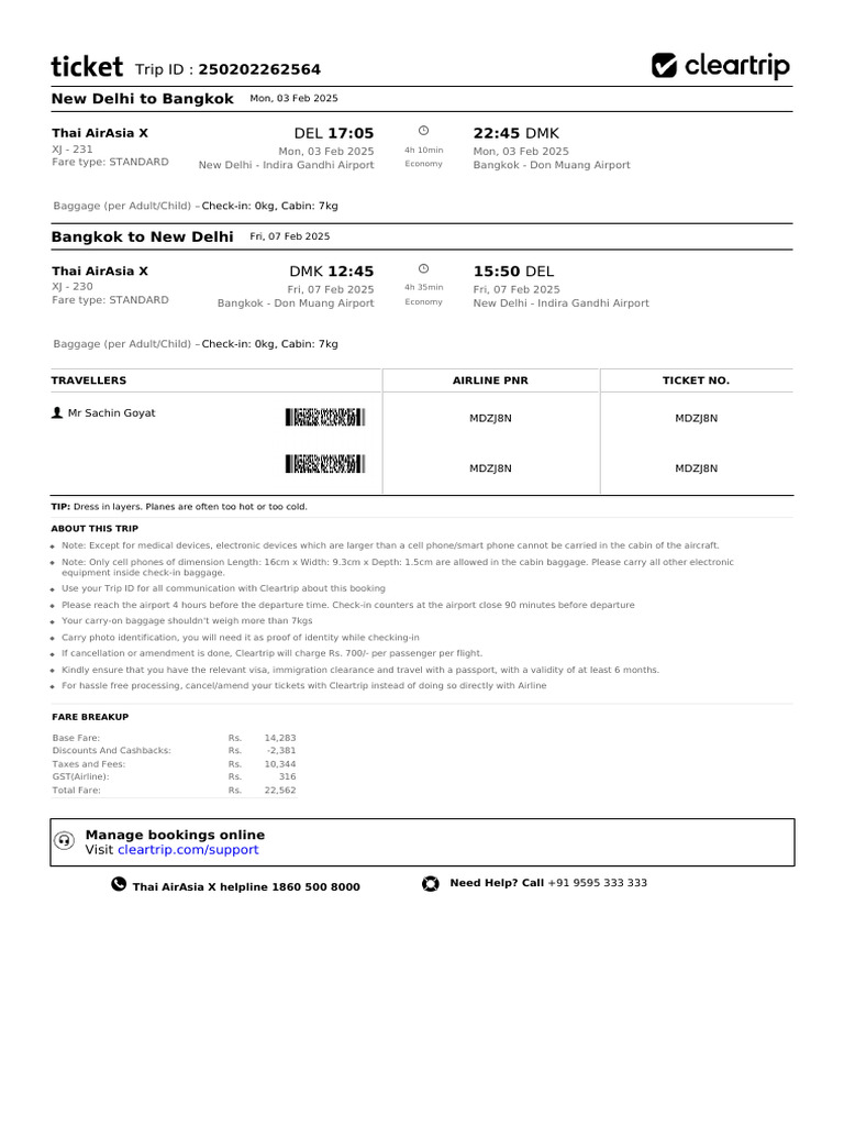 Cleartrip Flight E-Ticket | PDF | Airport | Aviation