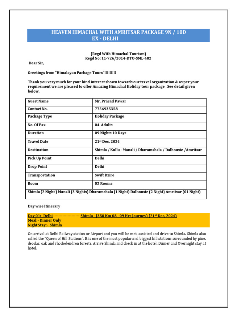 Mr. Prasad Pawar Final Package | PDF