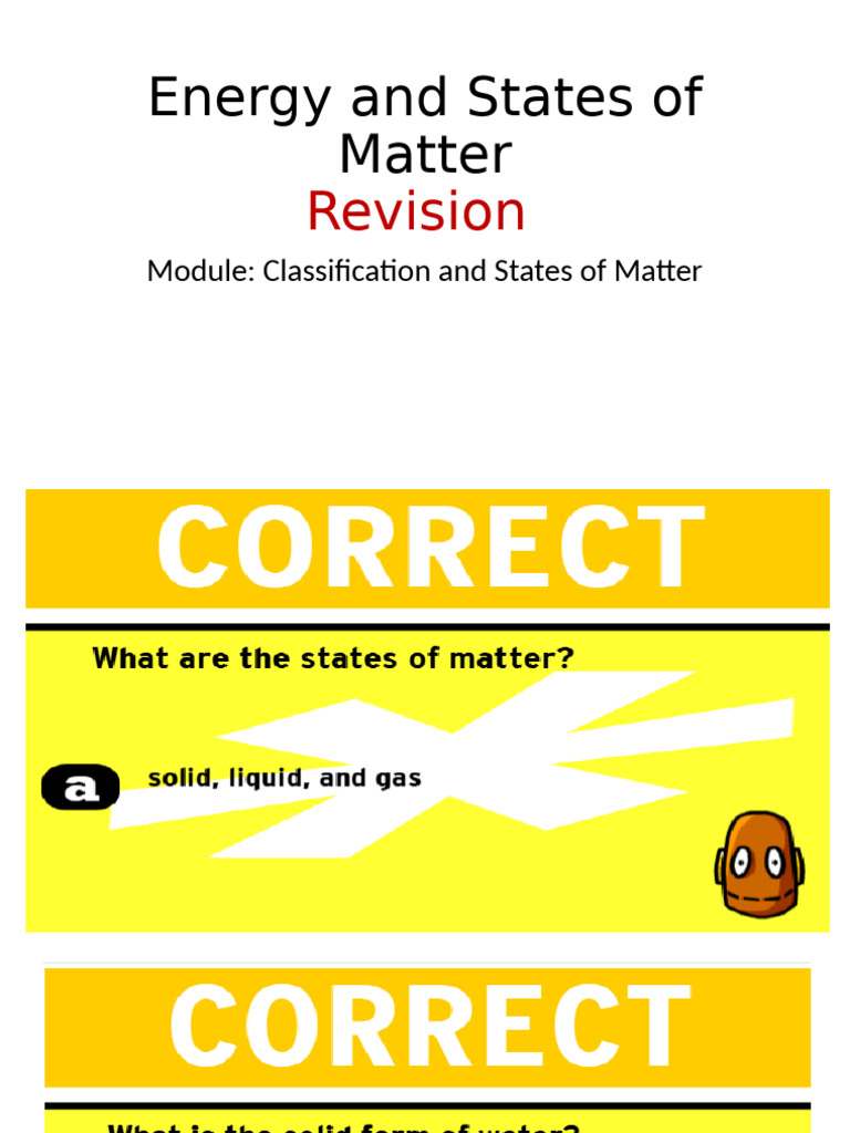 Energy and States of Matter Revision | PDF