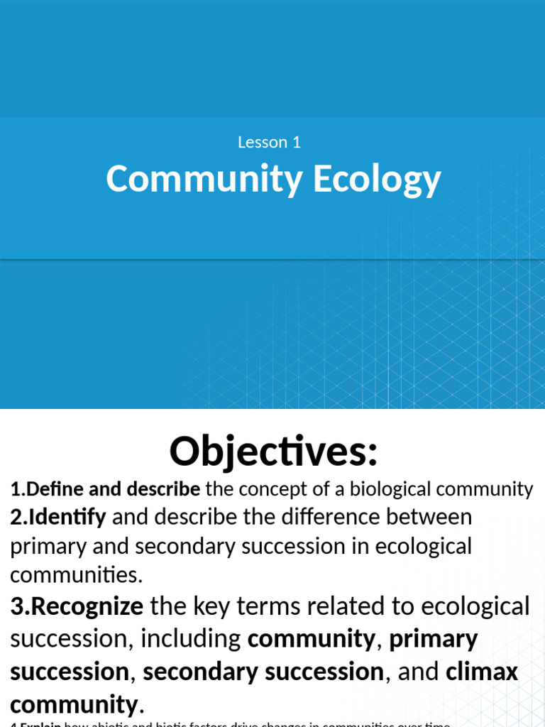 CA Lesson 1 Community+Ecology | PDF | Ecology | Ecosystem