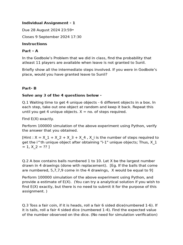 Individual Assignment | PDF | Applied Mathematics