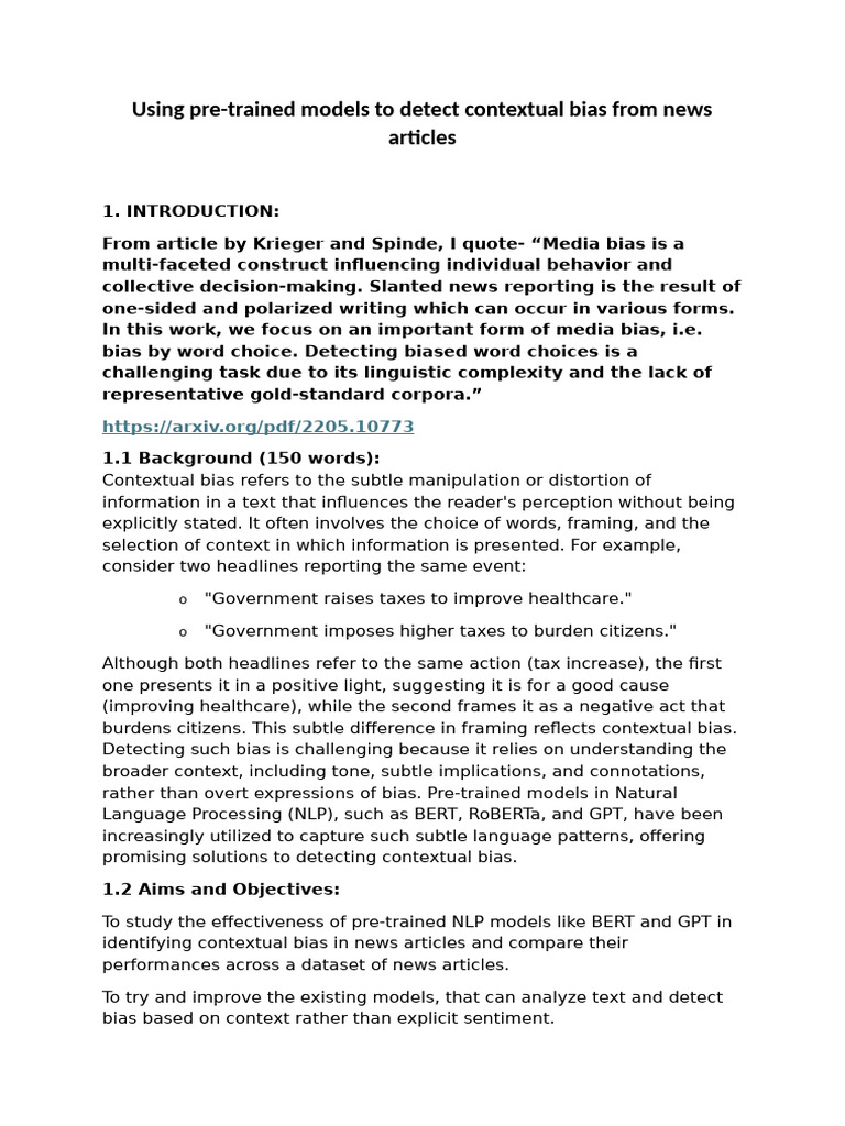 Contextual Bias Study-Mohan Shrivastava | PDF | Bias | News