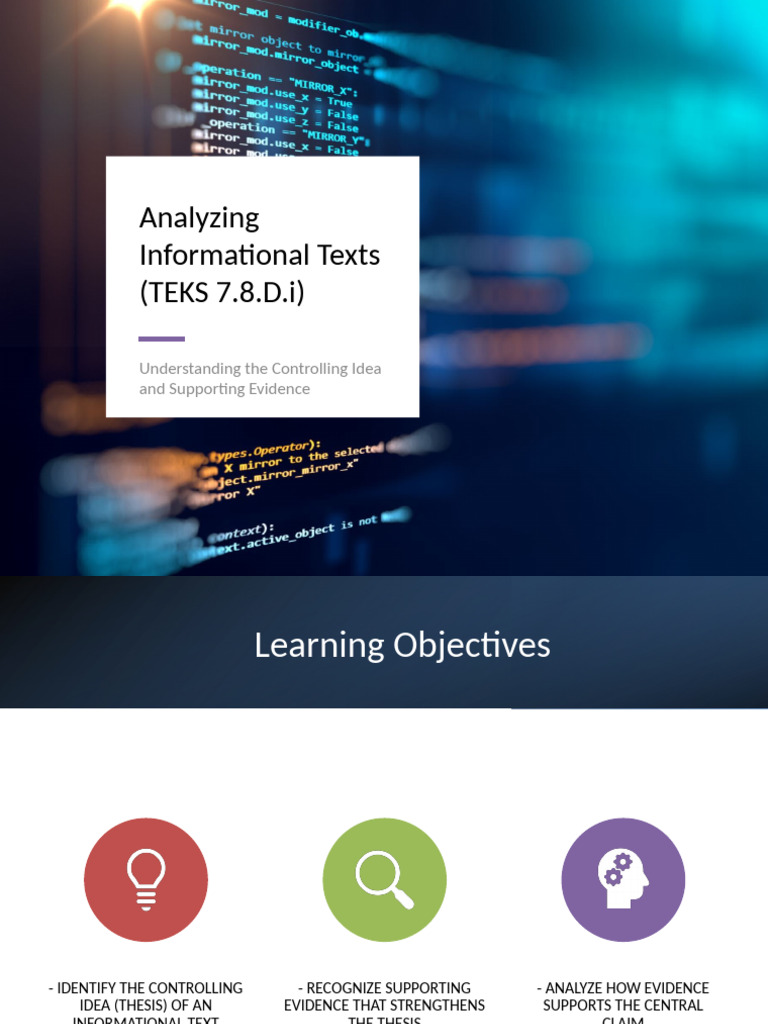 TEKS 7 8 D I Whole Class Lesson | PDF