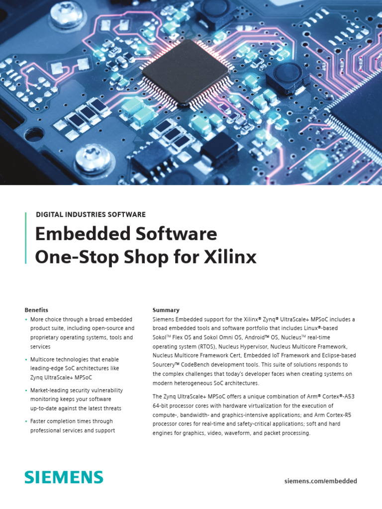 Siemens SW Embedded One Stop Shop For Xilinx 83058 D0 | PDF | Multi Core Processor | Embedded System