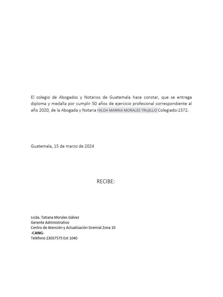 Recibe:: - CANG | PDF