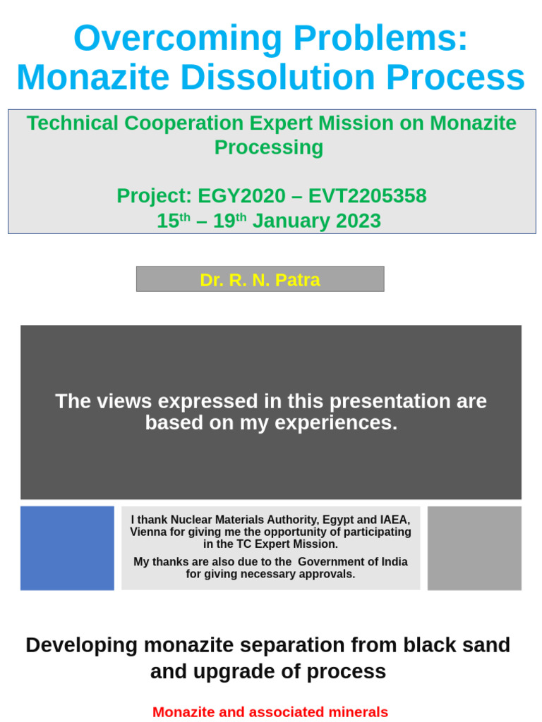 Monazite Processing Challenges and Solutions | PDF | Minerals | Rock ...