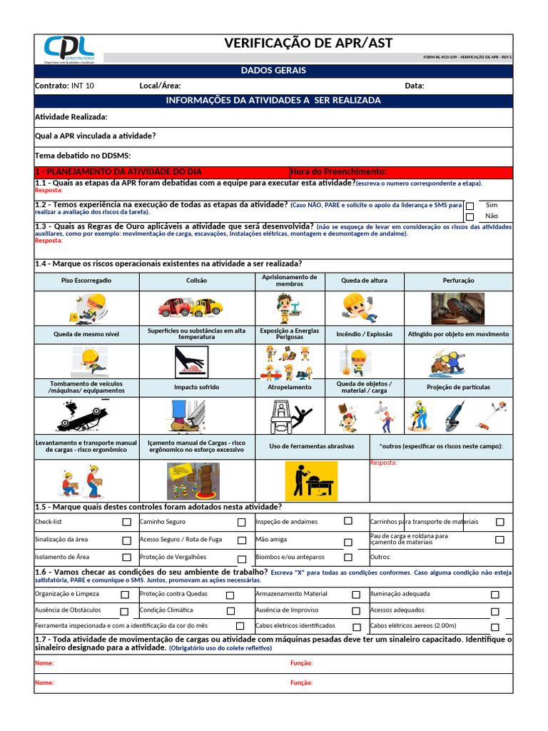 Form-Rl-Xco-039 - Verificação de Apr - Rev e | PDF | Comunicação