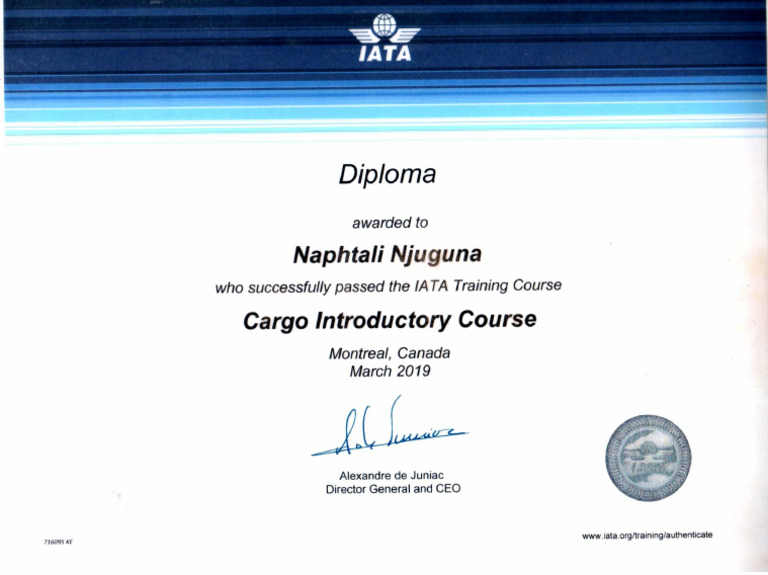 Certificate in Cargo Introductory Course | PDF
