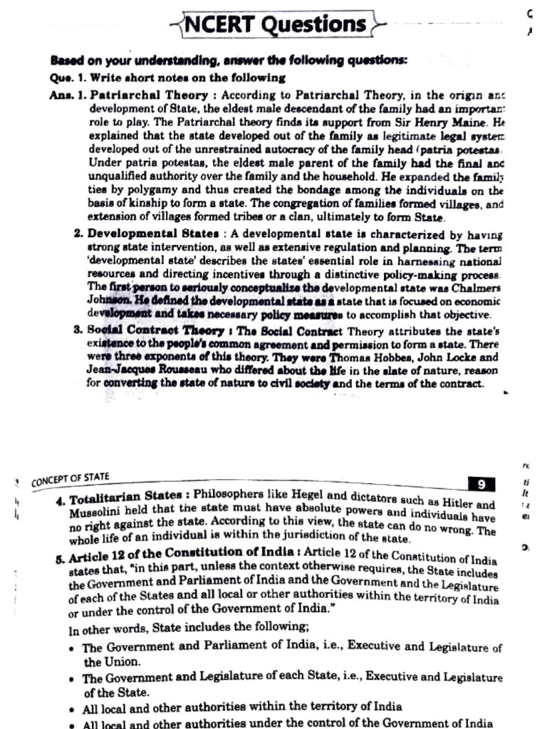Legal Studies Class 11: Chapter 1 Notes | PDF | State (Polity) | Liberalism