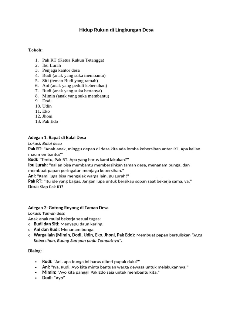 Hidup Rukun Di Lingkungan Desa | PDF
