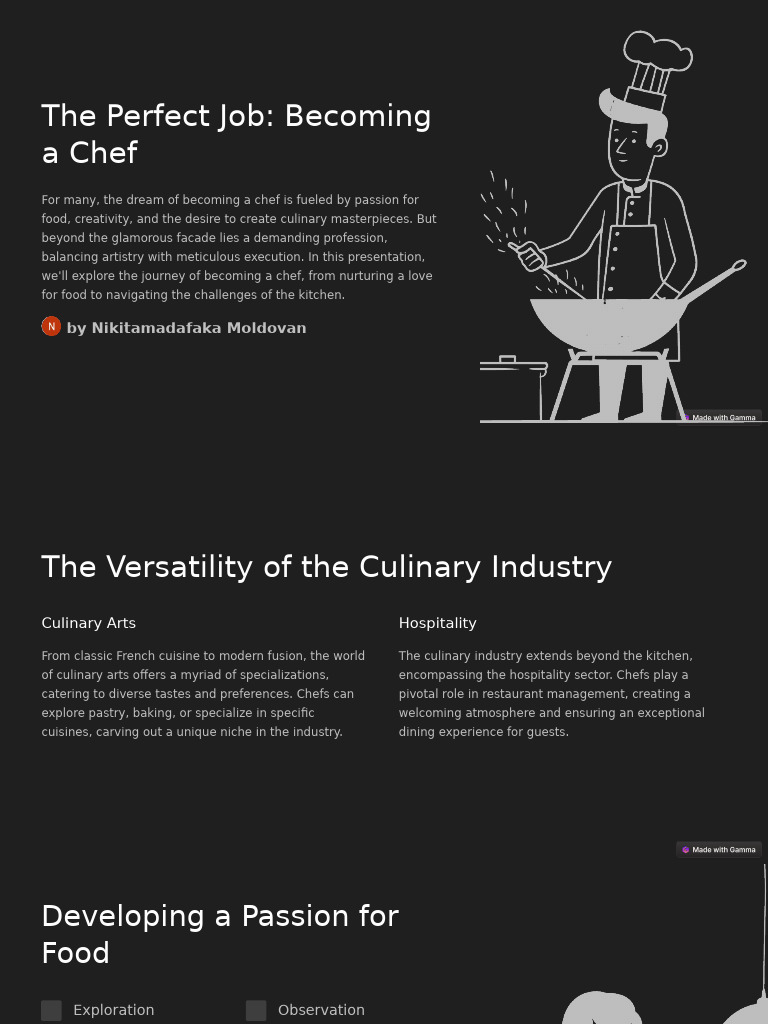 The Perfect Job Becoming A Chef | PDF | Chef | Culinary Arts