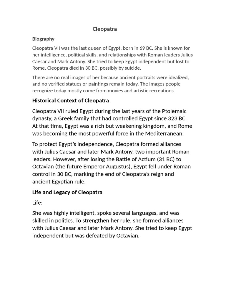 Cleopatra | PDF