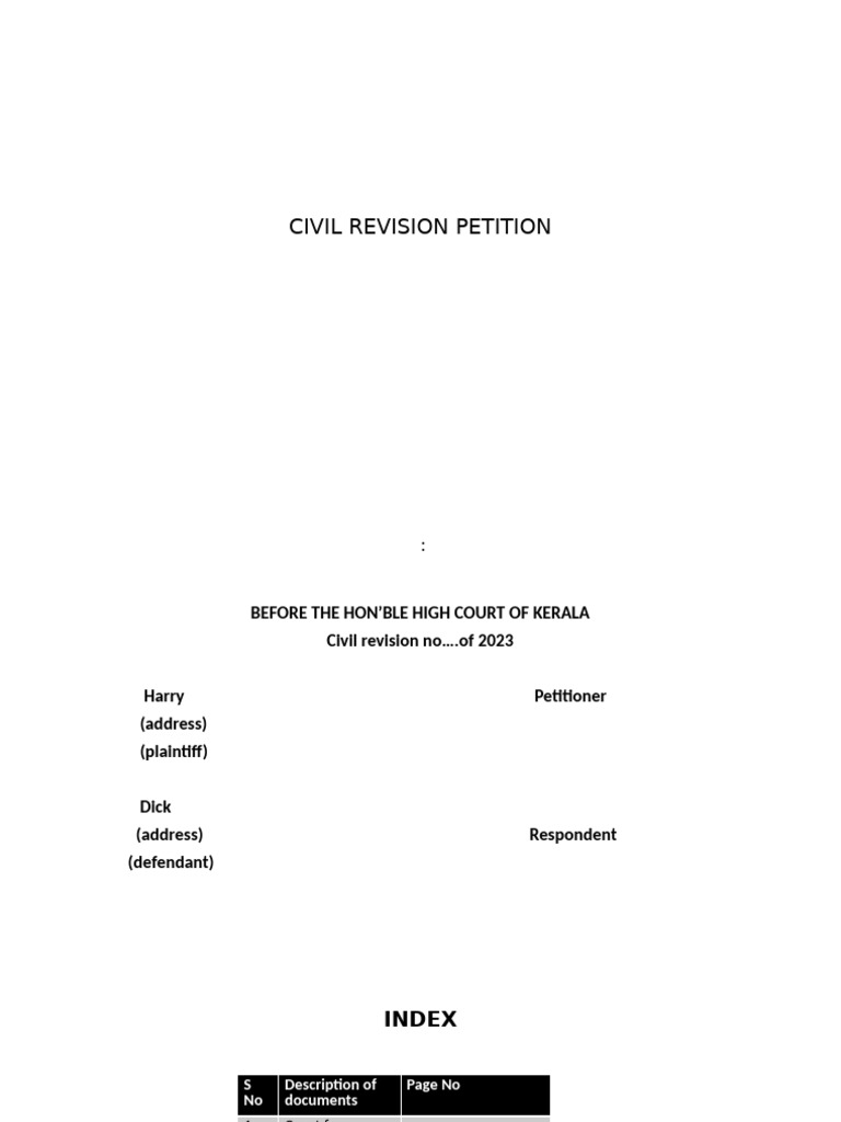 Civil Revision Petition | PDF | Lawsuit | Trials