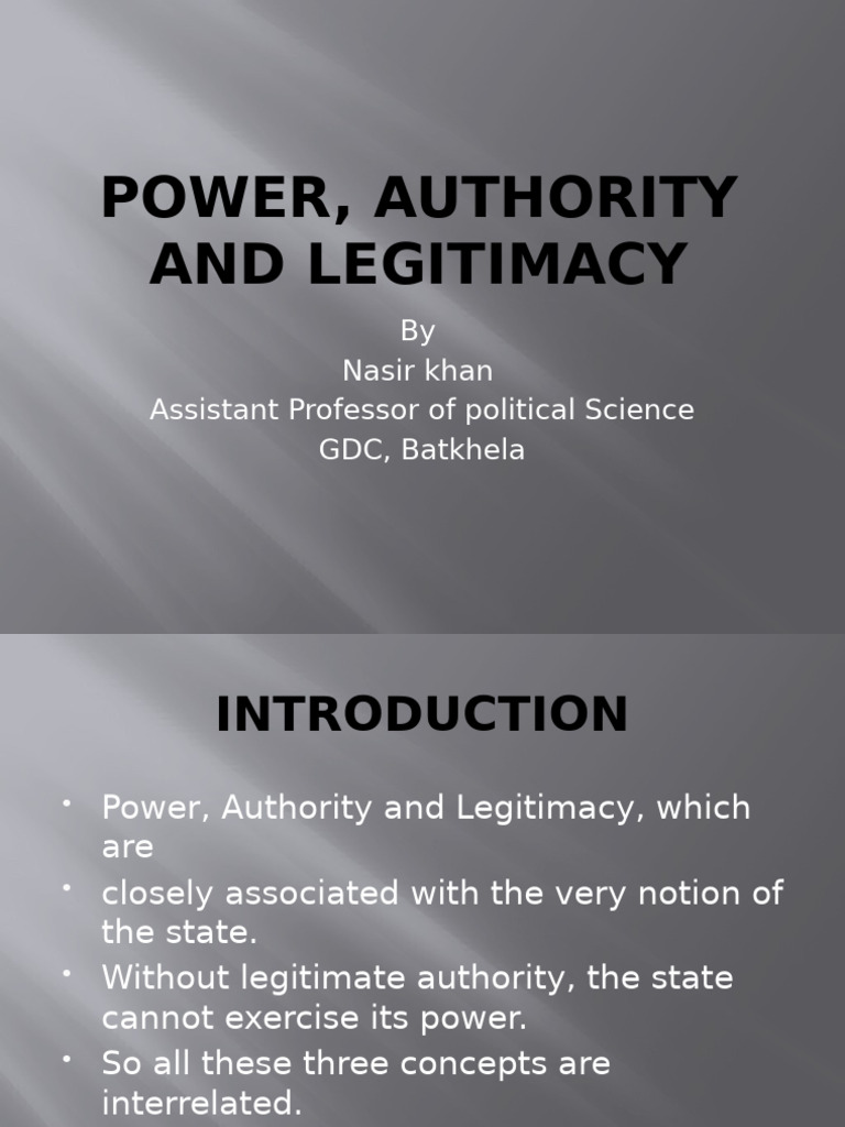 Power, Authority, and Legitimacy Analysis | PDF | Power (Social And ...