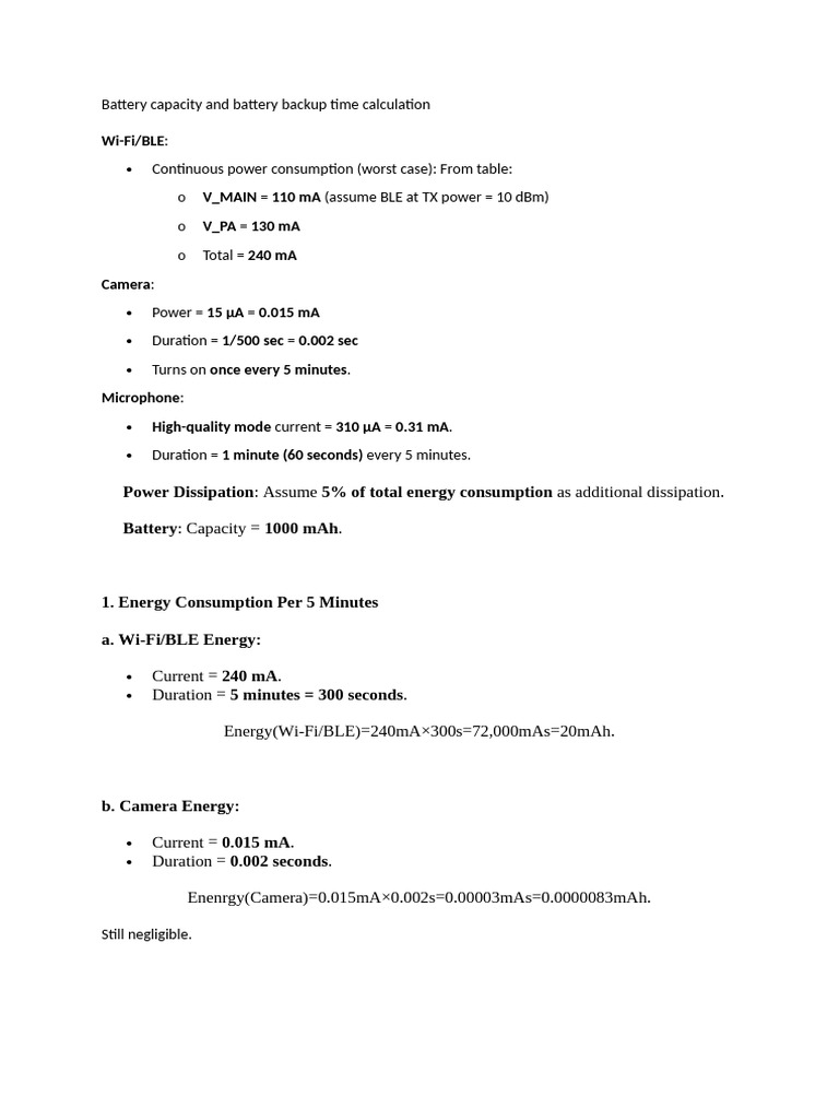 Battery Capacity and Battery Backup Time Calculation | PDF | Electricity | Electrical Engineering