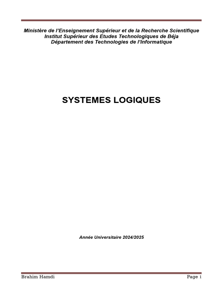 Systèmes Logiques et Tables de Vérité | PDF | Décimal codé binaire ...