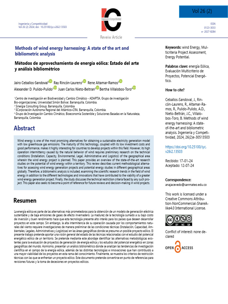Methods Of Wind Energy Harnessing A State Of The Art And Bibliometric Analysis Pdf Wind