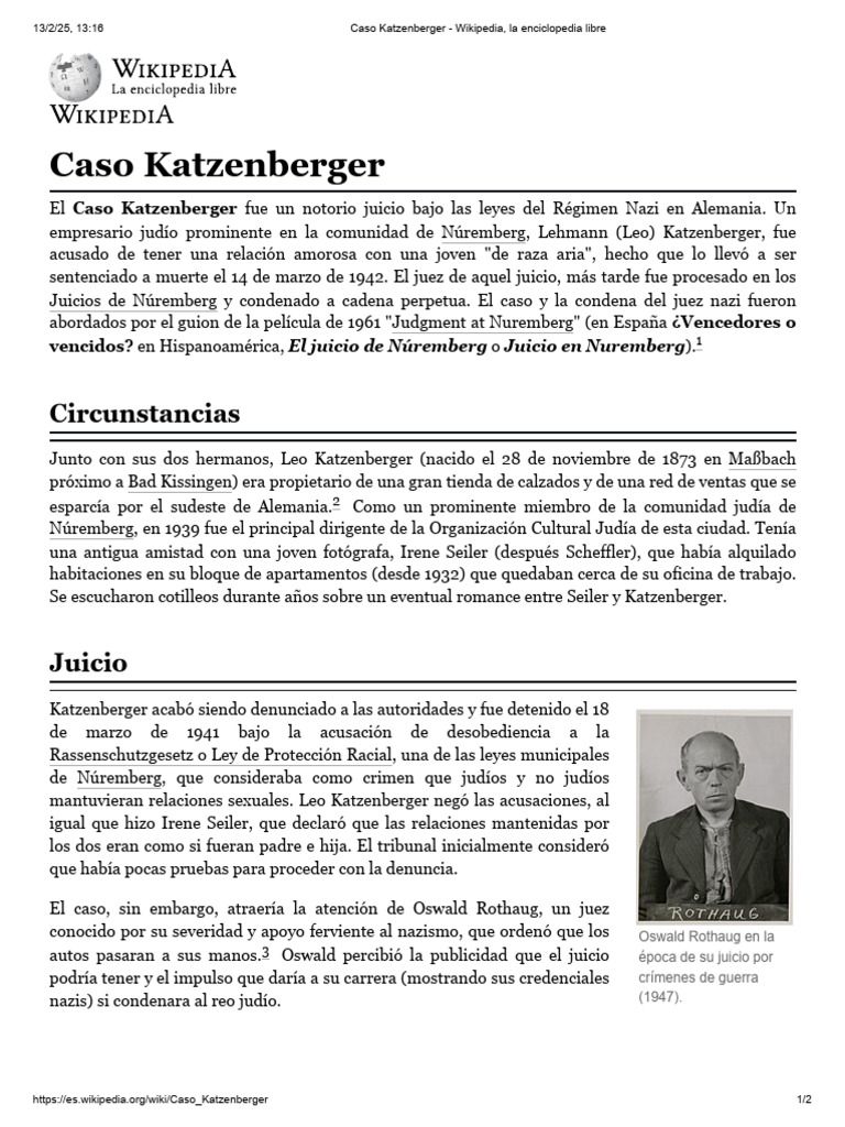 Caso Katzenberger - Wikipedia, La Enciclopedia Libre | PDF