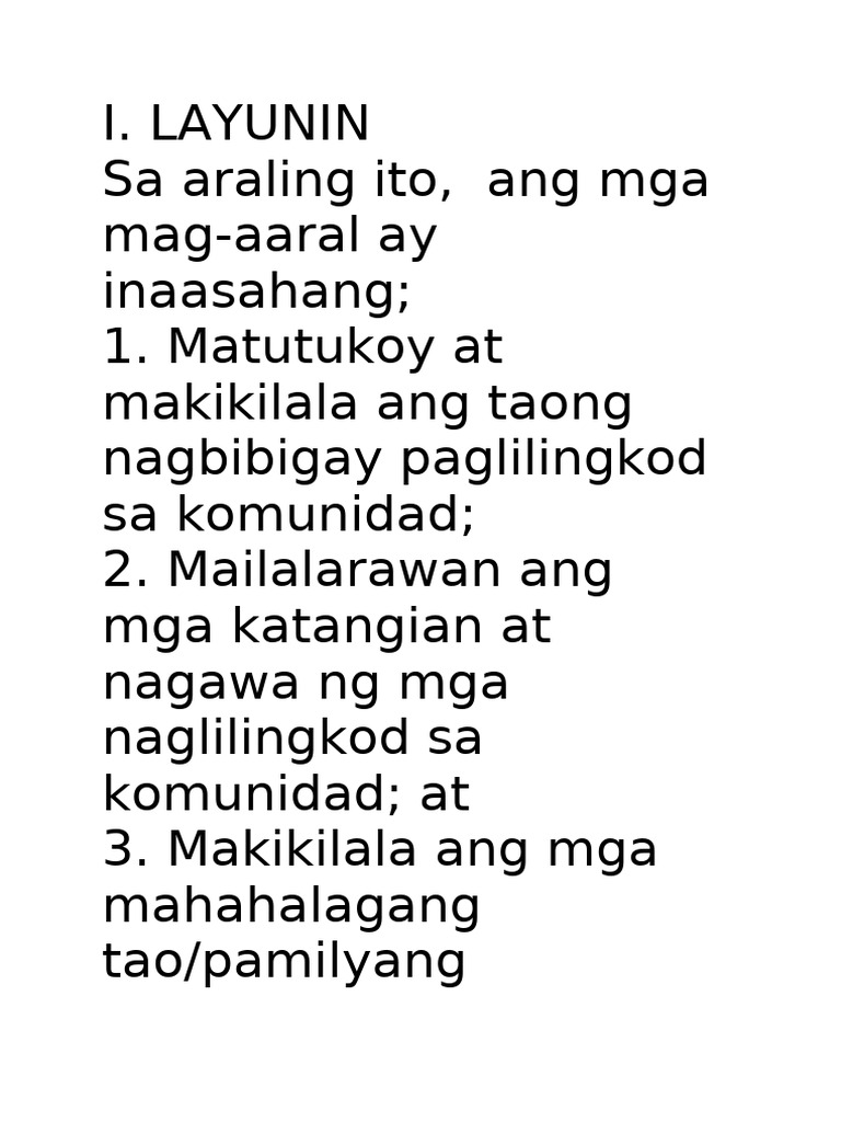 LAYUNIN Filipino | PDF