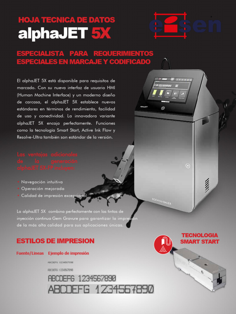 Hoja Técnica alphaJET 5X para Codificación | PDF | Informática ...