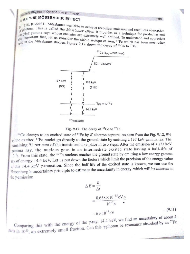The Mossbauer Effect Paper 309 | PDF