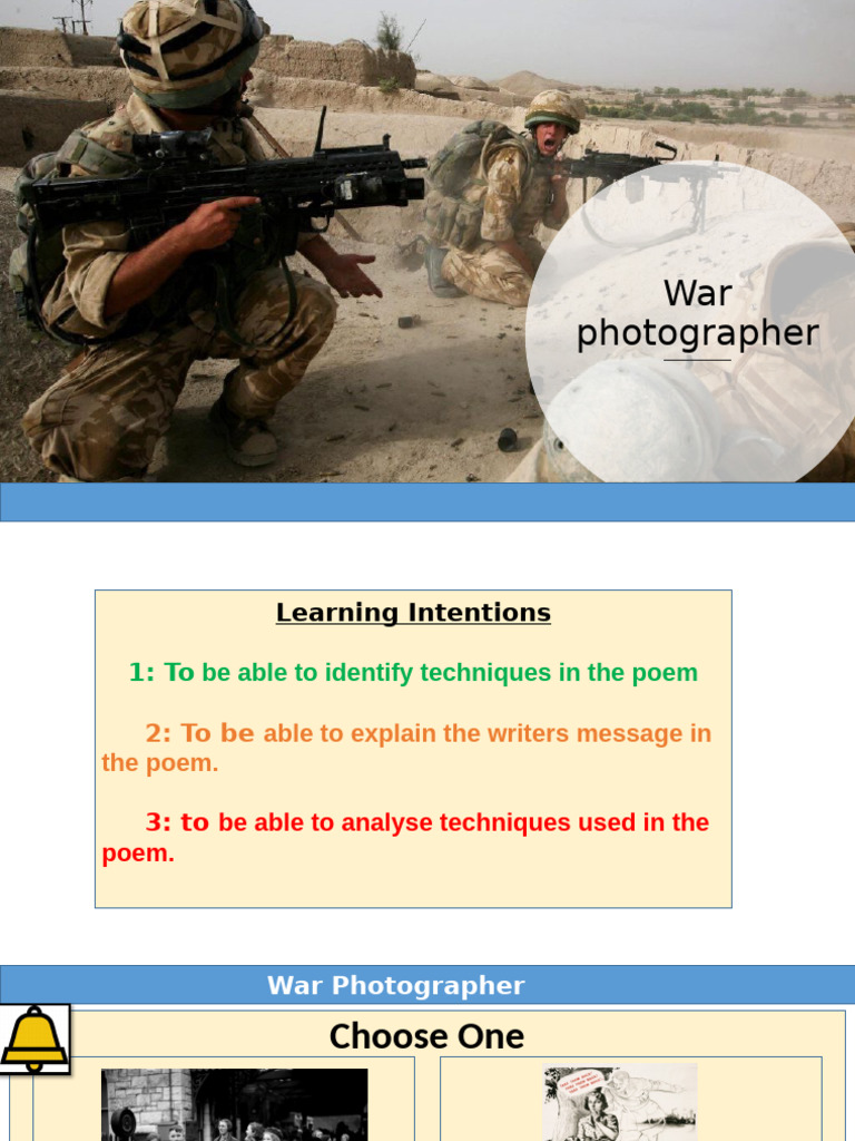 Analyzing "War Photographer" Poem Techniques | PDF | Poetry