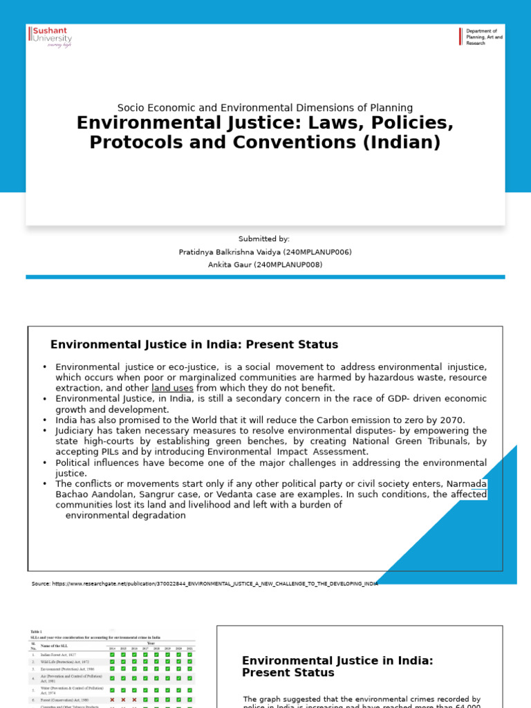 Environmental Justice in India: Current Challenges | PDF | Conservation ...