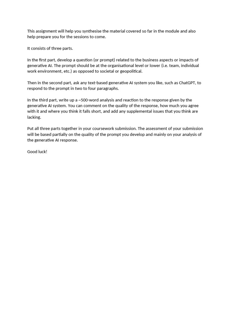 Generative AI Business Impact Assignment | PDF